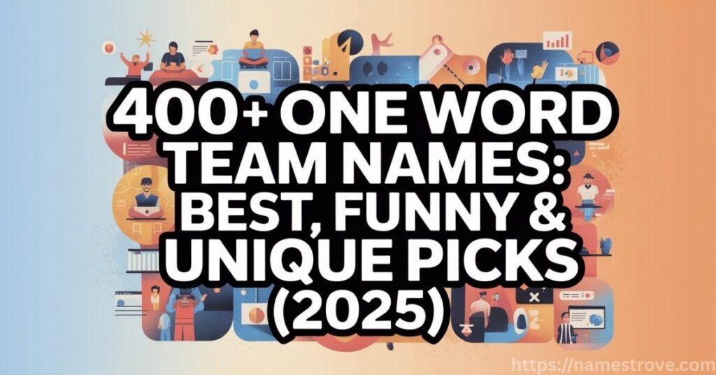 400+ One Word Team Names: Best, Funny & Unique Picks - Names Trove