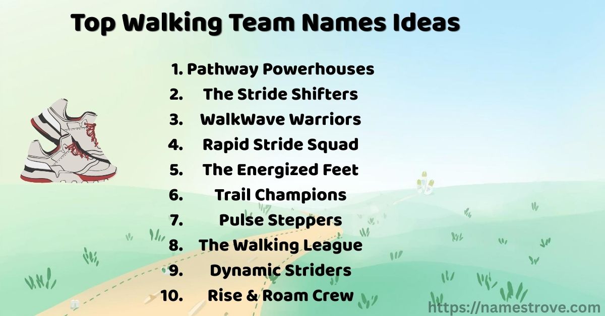 469+ Best Walking Team Names for Fun & Fitness (2025) - Names Trove