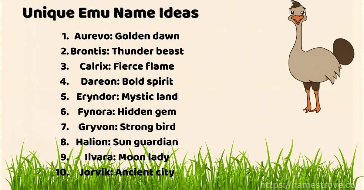 400+ Best Emu Names: Cute, Cool & Unique Ideas 2025 - Names Trove