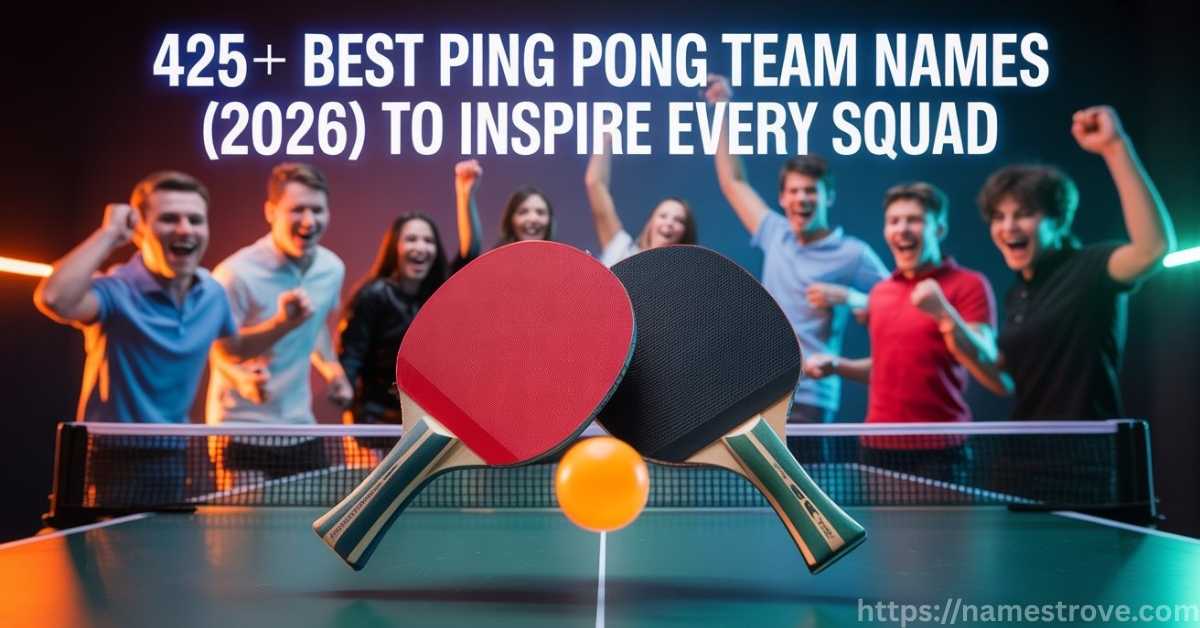 425+ Best Ping Pong Team Names (2026) to Inspire Every Squad - Names Trove