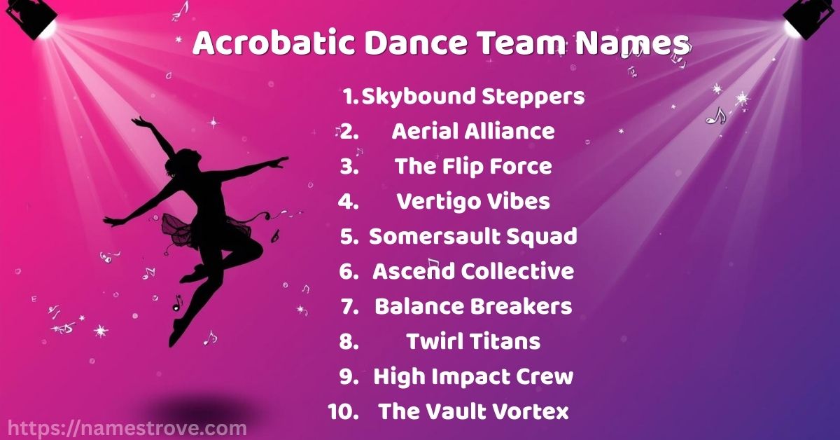 485+ Best Dance Team Names That Stand Out (2025) - Names Trove