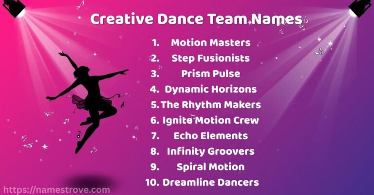 485+ Best Dance Team Names That Stand Out (2025) - Names Trove