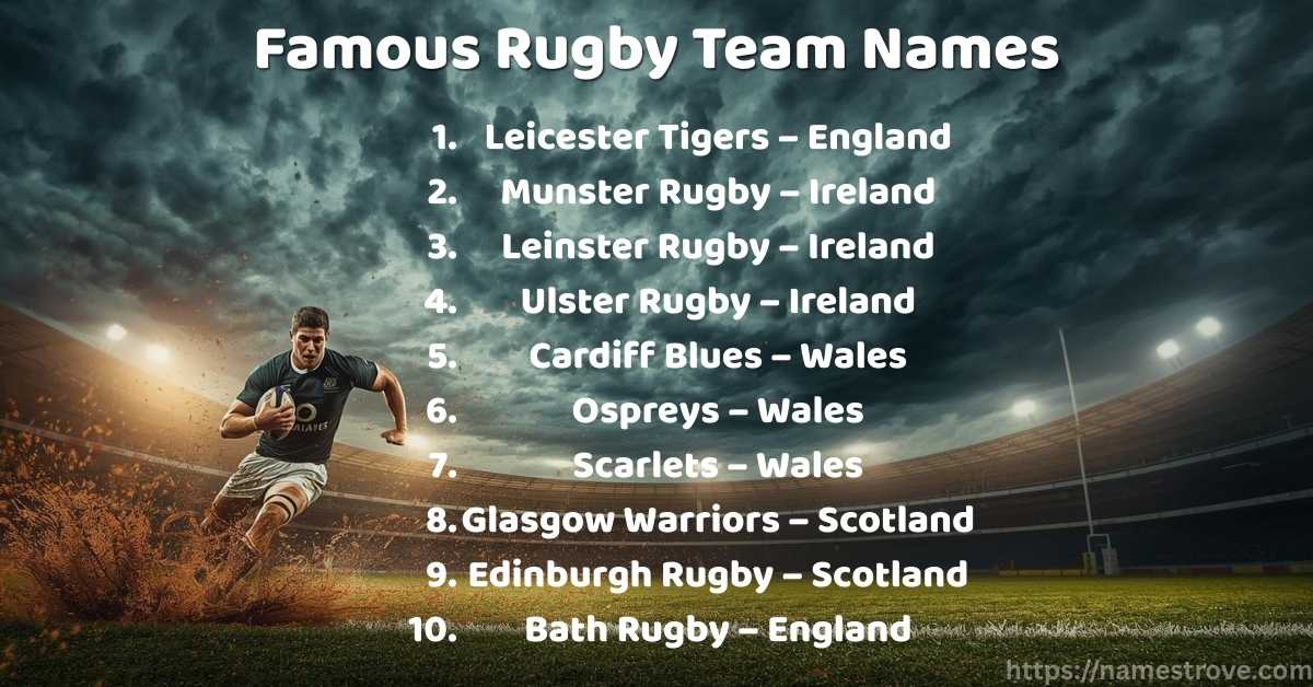 Rugby Team Names: 400+ Best, Funny & Creative Ideas - Names Trove