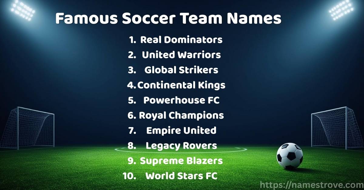 464+ Best Soccer Team Names for Kids, Adults & Leagues - Names Trove