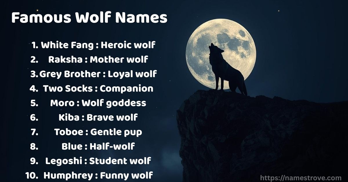 428+ Best Wolf Names with Meanings – Ultimate Guide 2025 - Names Trove