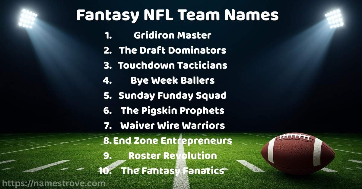 NFL Team Names: Full List & 400+ Creative Fantasy Ideas - Names Trove