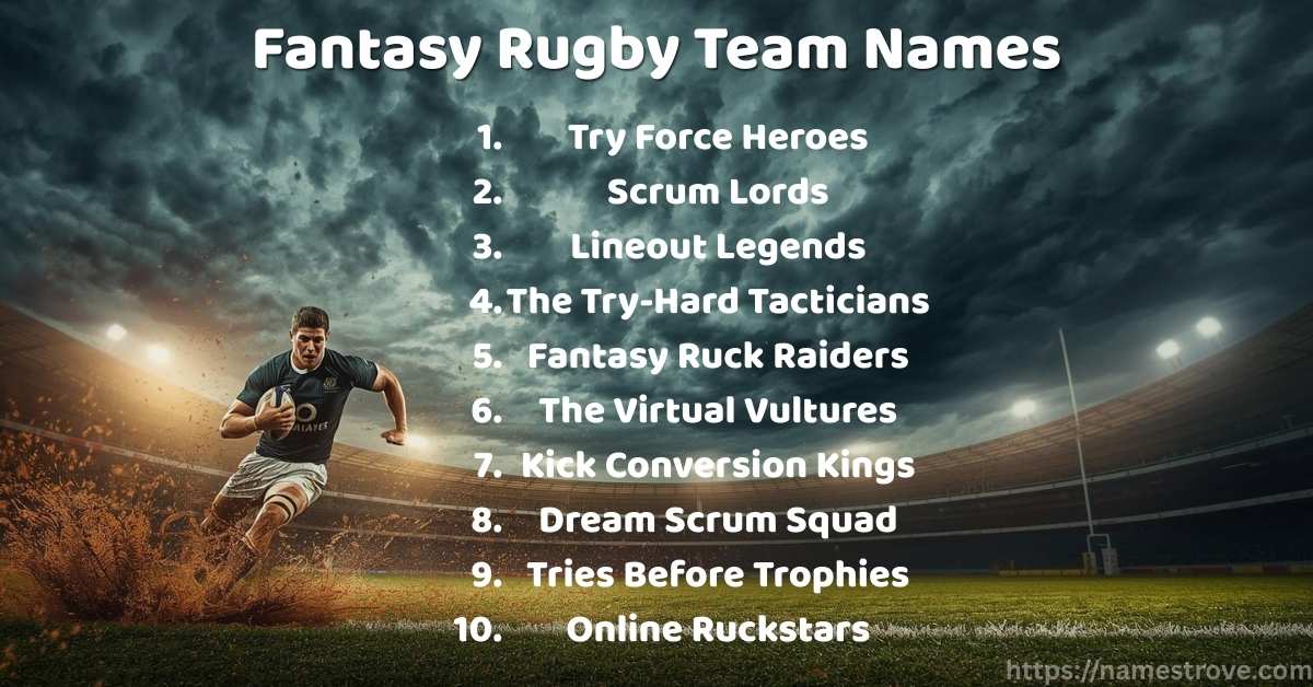 Rugby Team Names: 400+ Best, Funny & Creative Ideas - Names Trove