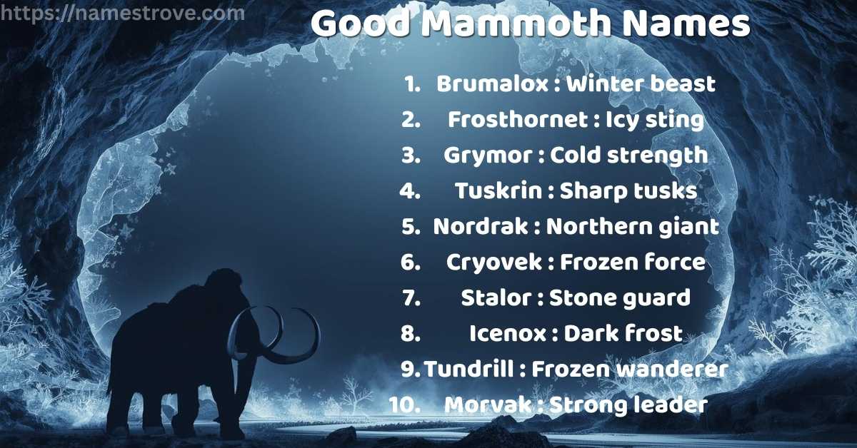 400+ Best Mammoth Names & Meanings | Ultimate 2025 Guide - Names Trove