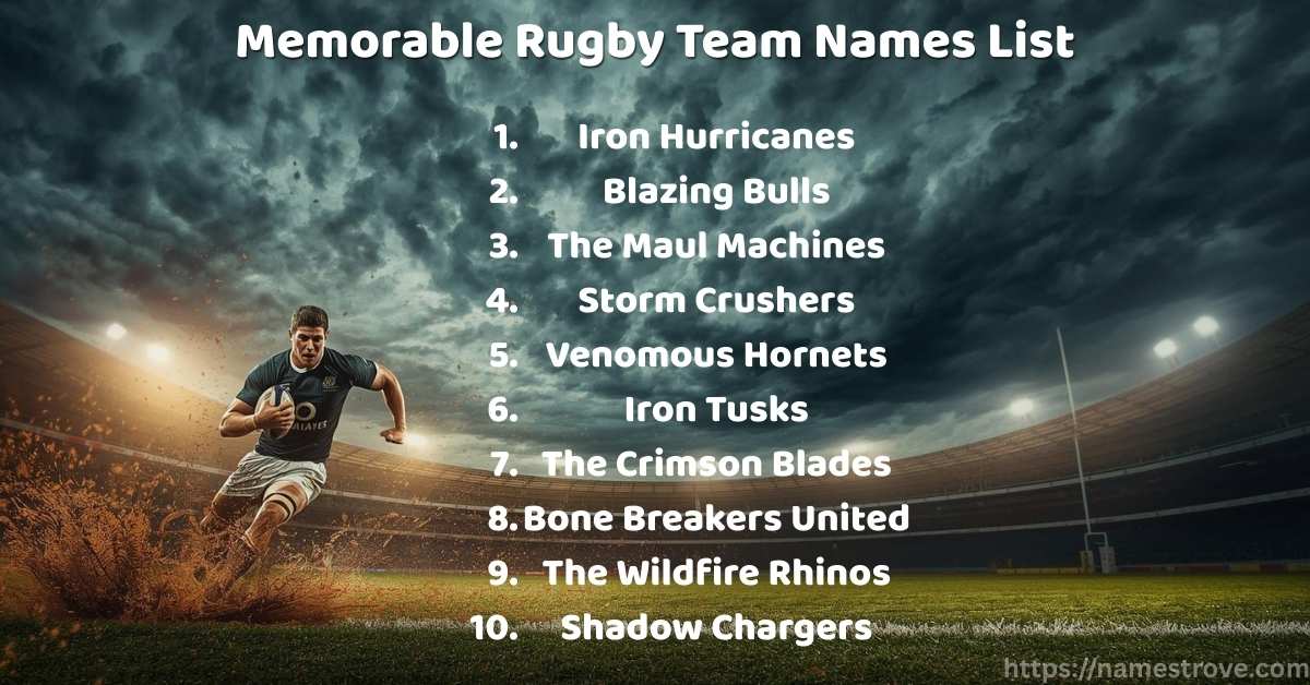Rugby Team Names: 400+ Best, Funny & Creative Ideas - Names Trove