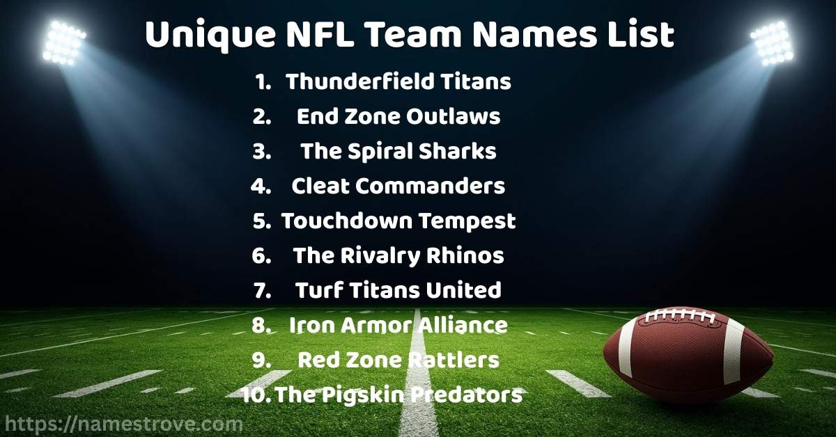 NFL Team Names: Full List & 400+ Creative Fantasy Ideas - Names Trove