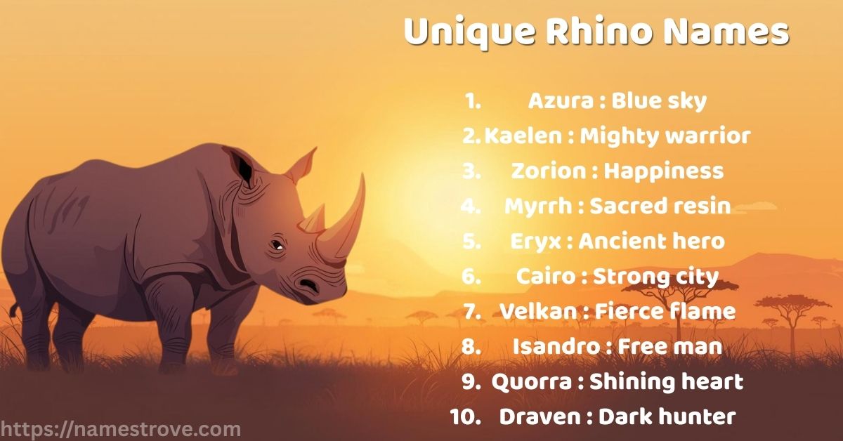 400+ Best Rhino Names: Funny, Cute, Cool & Unique Ideas - Names Trove