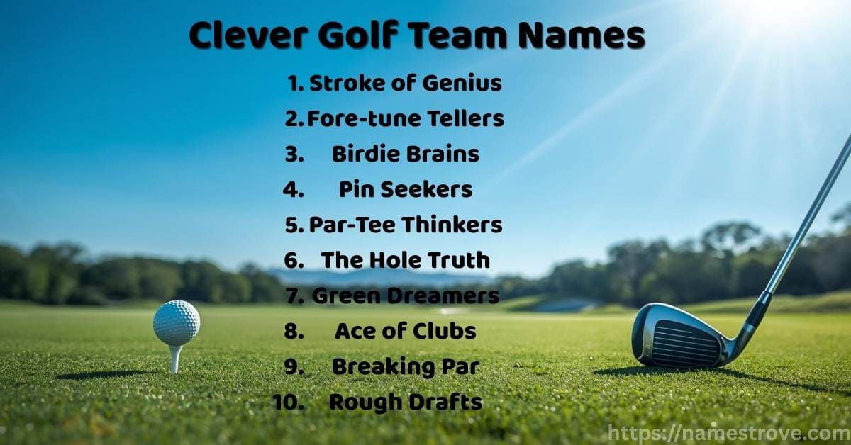 450+ Best Golf Team Names 2025 (Funny, Cool & Unique) - Names Trove