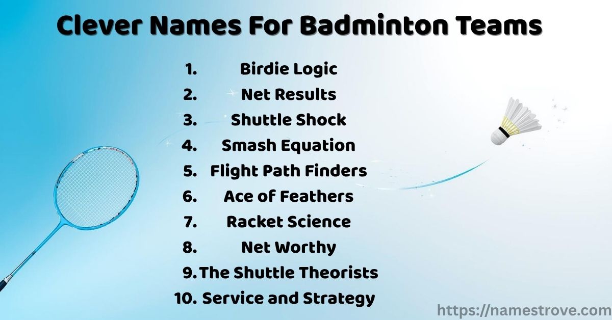 341+ Badminton Team Names to Smash Every Game in Style - Names Trove