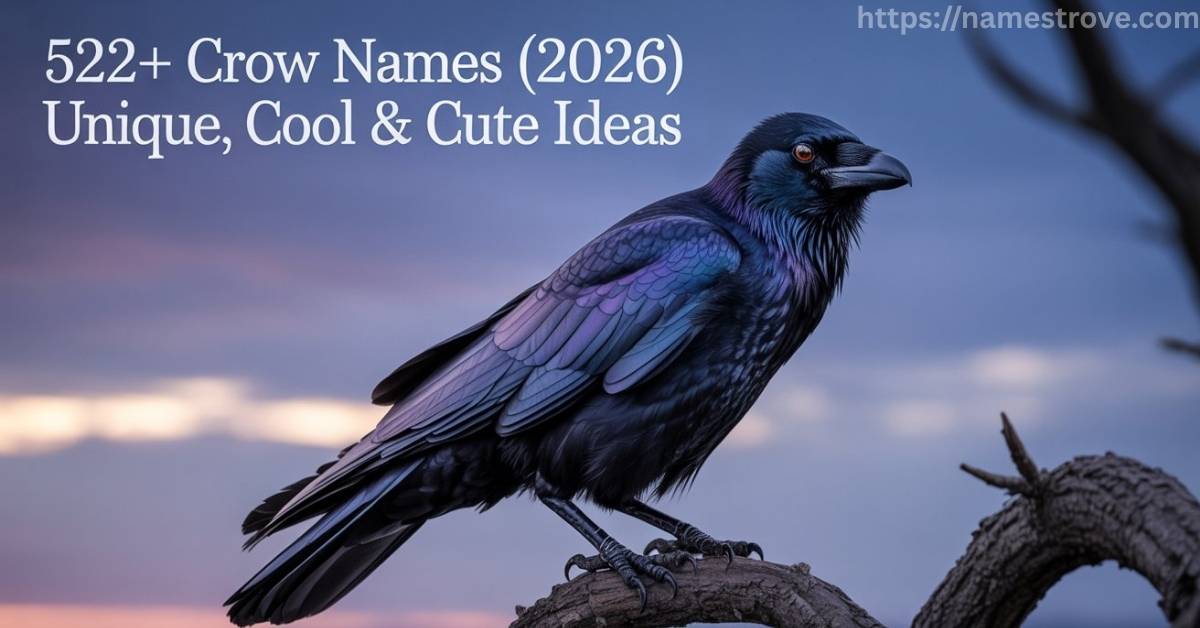 522+ Crow Names (2026): Unique, Cool & Cute Ideas - Names Trove