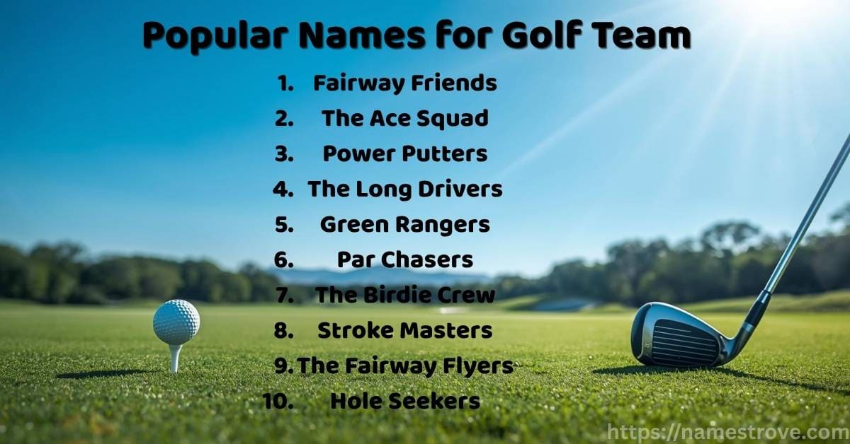 450+ Best Golf Team Names 2025 (Funny, Cool & Unique) - Names Trove
