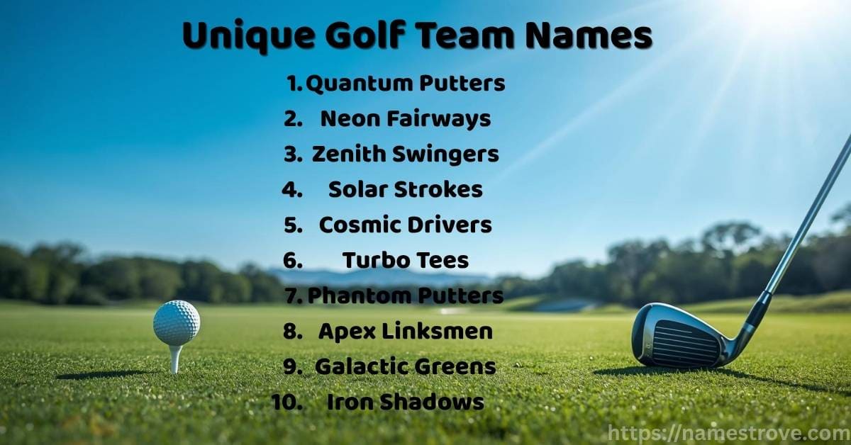 450+ Best Golf Team Names 2025 (Funny, Cool & Unique) - Names Trove