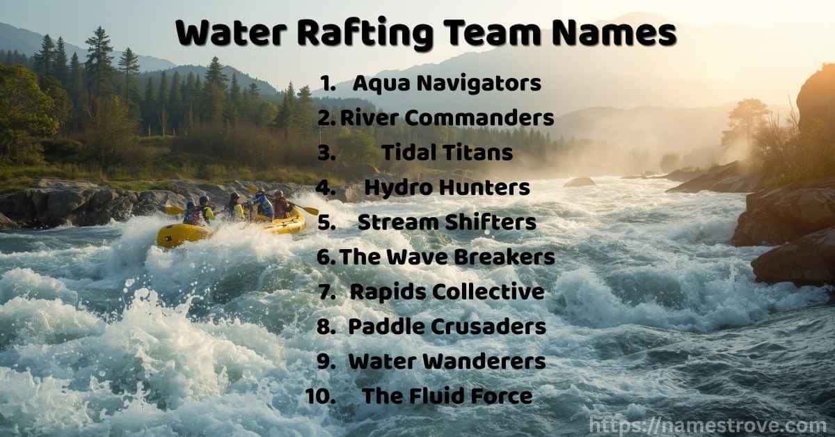 350+ Best Rafting Team Names for 2025 (Funny & Cool Ideas) - Names Trove