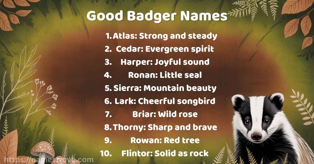 419+ Best Badger Names: Cute, Cool & Unique Ideas - Names Trove