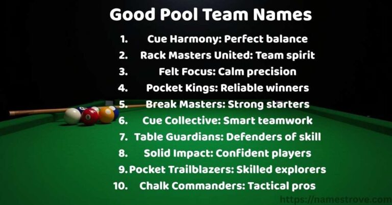 400+ Pool Team Names: Cool, Funny & Clever Ideas - Names Trove