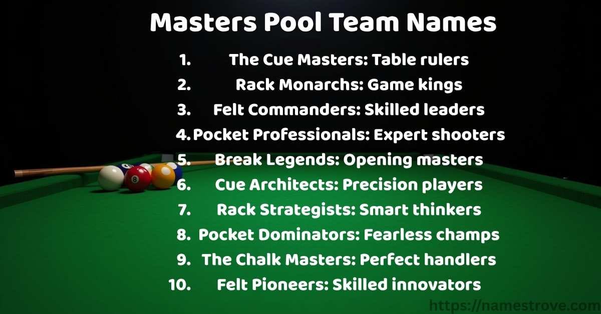 400+ Pool Team Names: Cool, Funny & Clever Ideas - Names Trove