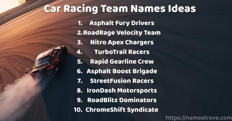 450+ Racing Team Names to Fuel Your Winning Identity - Names Trove